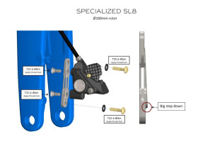 ABSOLUTE BLACK Adapter Flat Mount SRAM vorn | Specialized SL8 160 mm