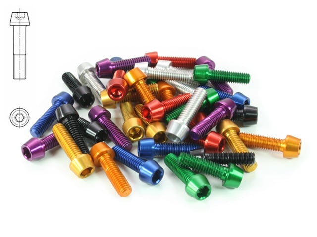 Aluminium Screw M5x15 Conical Head orange, 2,10
